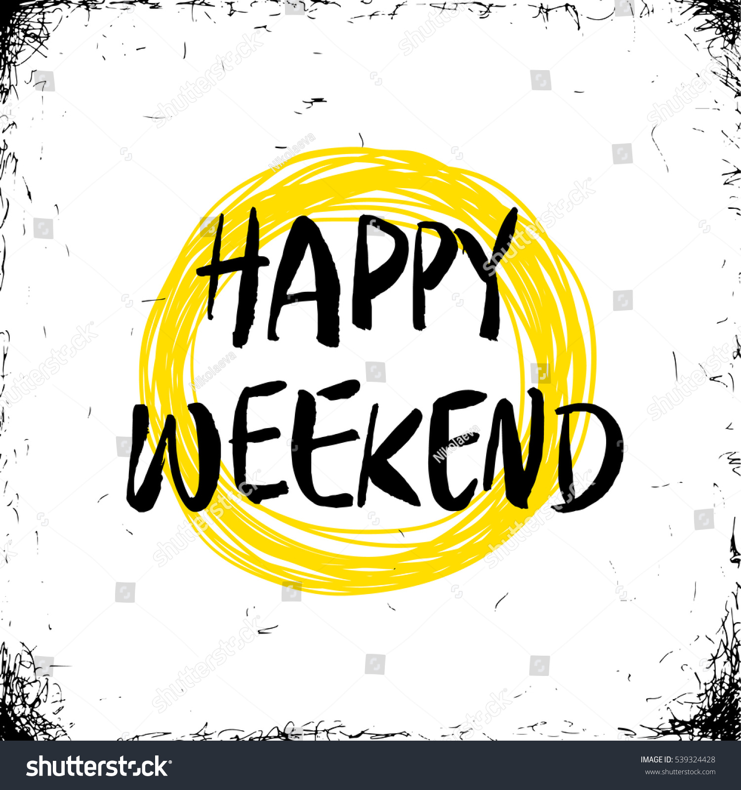 Happy Weekend Vector Calligraphy Art Stock Vector (Royalty Free) 539324428