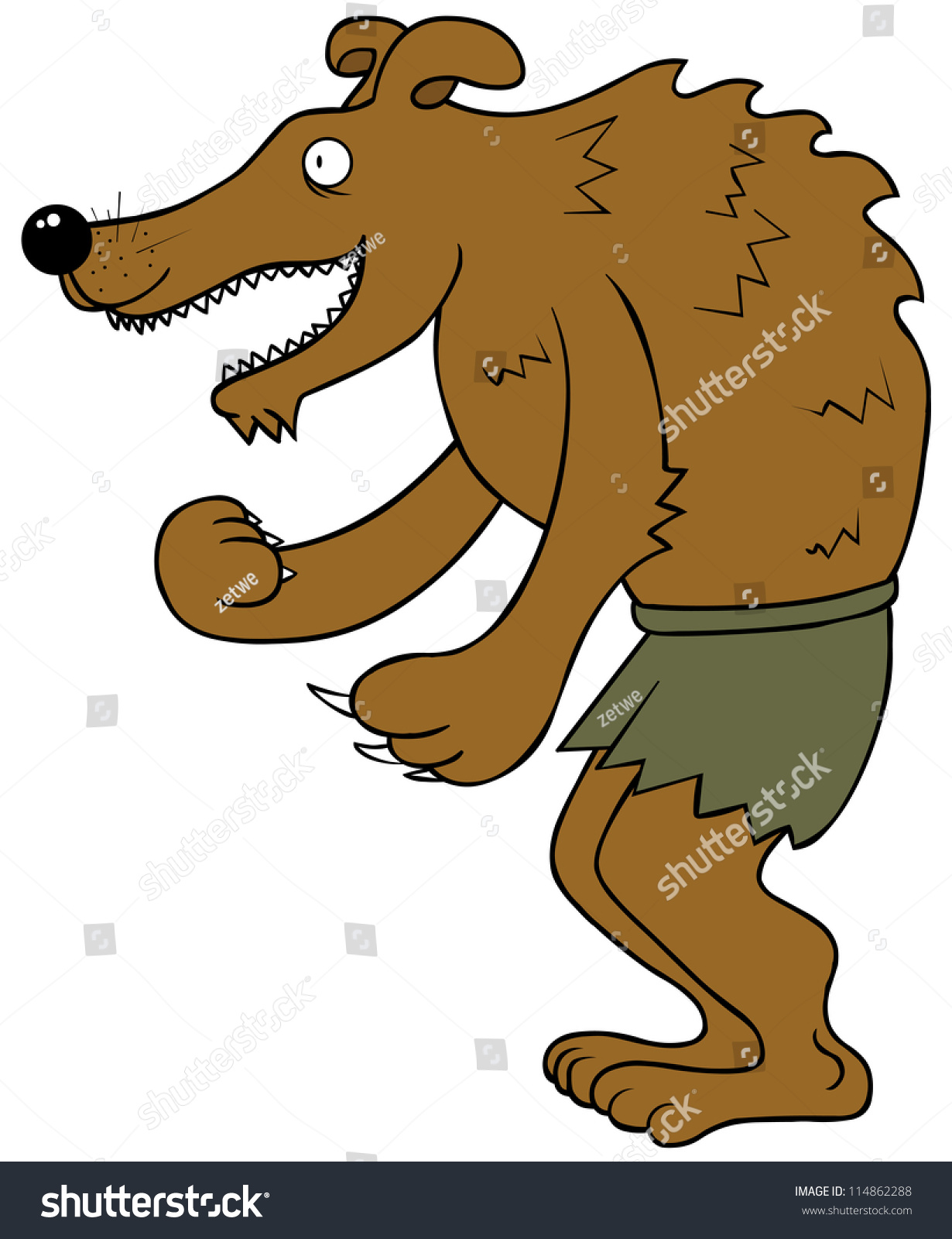 Happy Werewolf Stock Vector (Royalty Free) 114862288