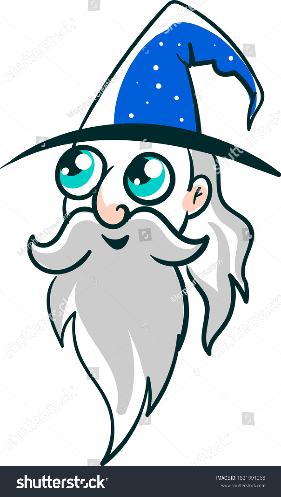 Happy Wizard Illustration Vector On White Stock Vector (Royalty Free ...