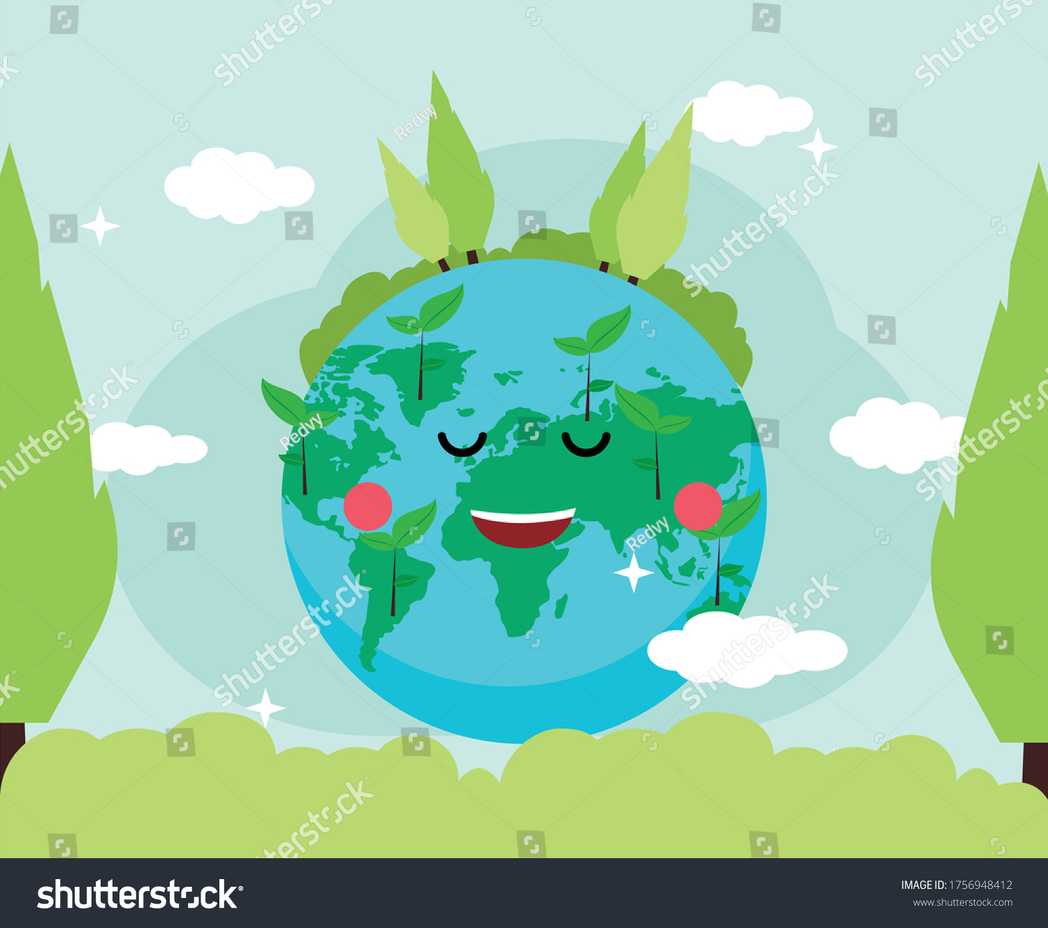 Happy World Environment Day Flat Design Stock Vector (Royalty Free ...