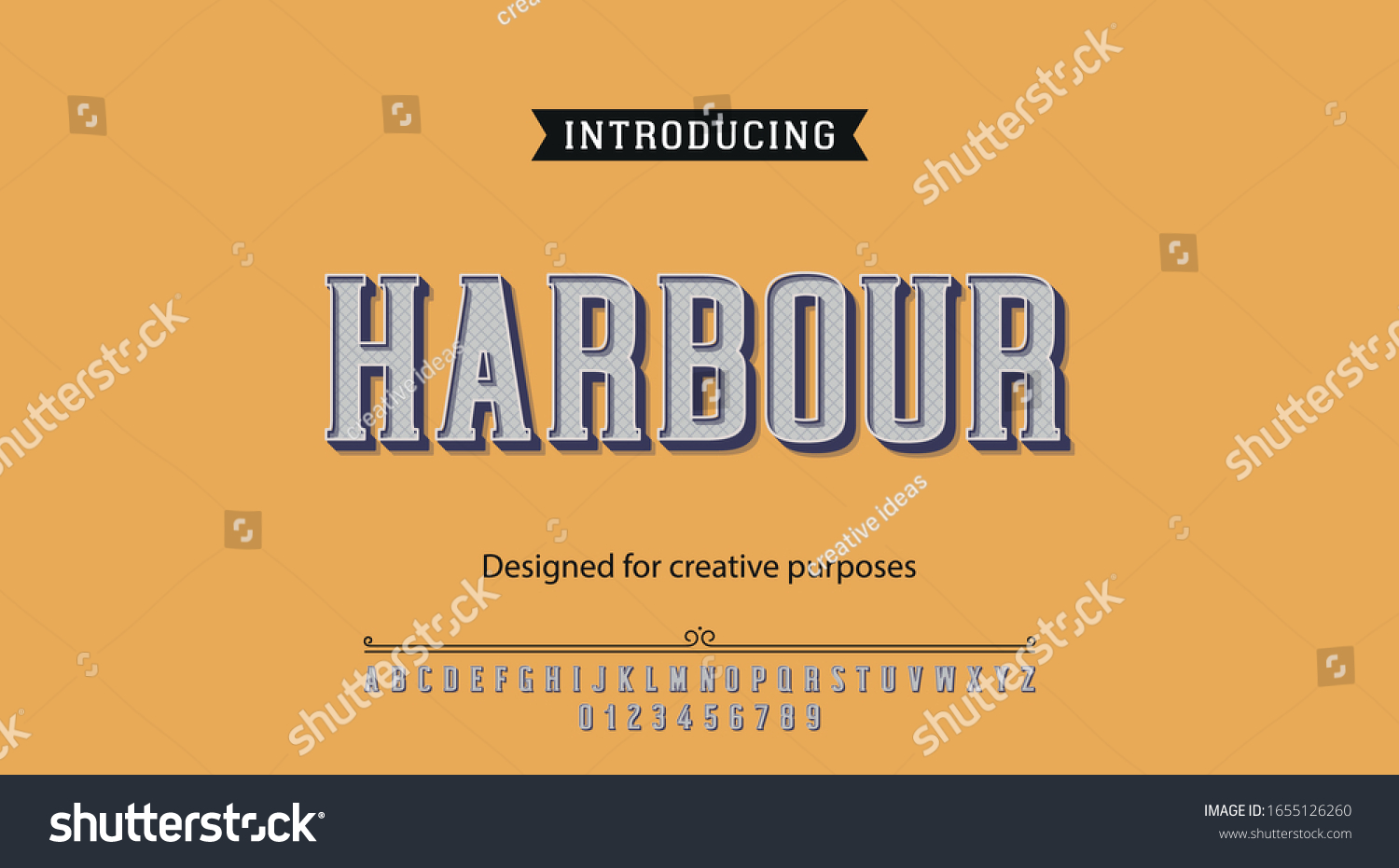 Harbour Typeface Labels Different Type Designs Stock Vector (Royalty ...