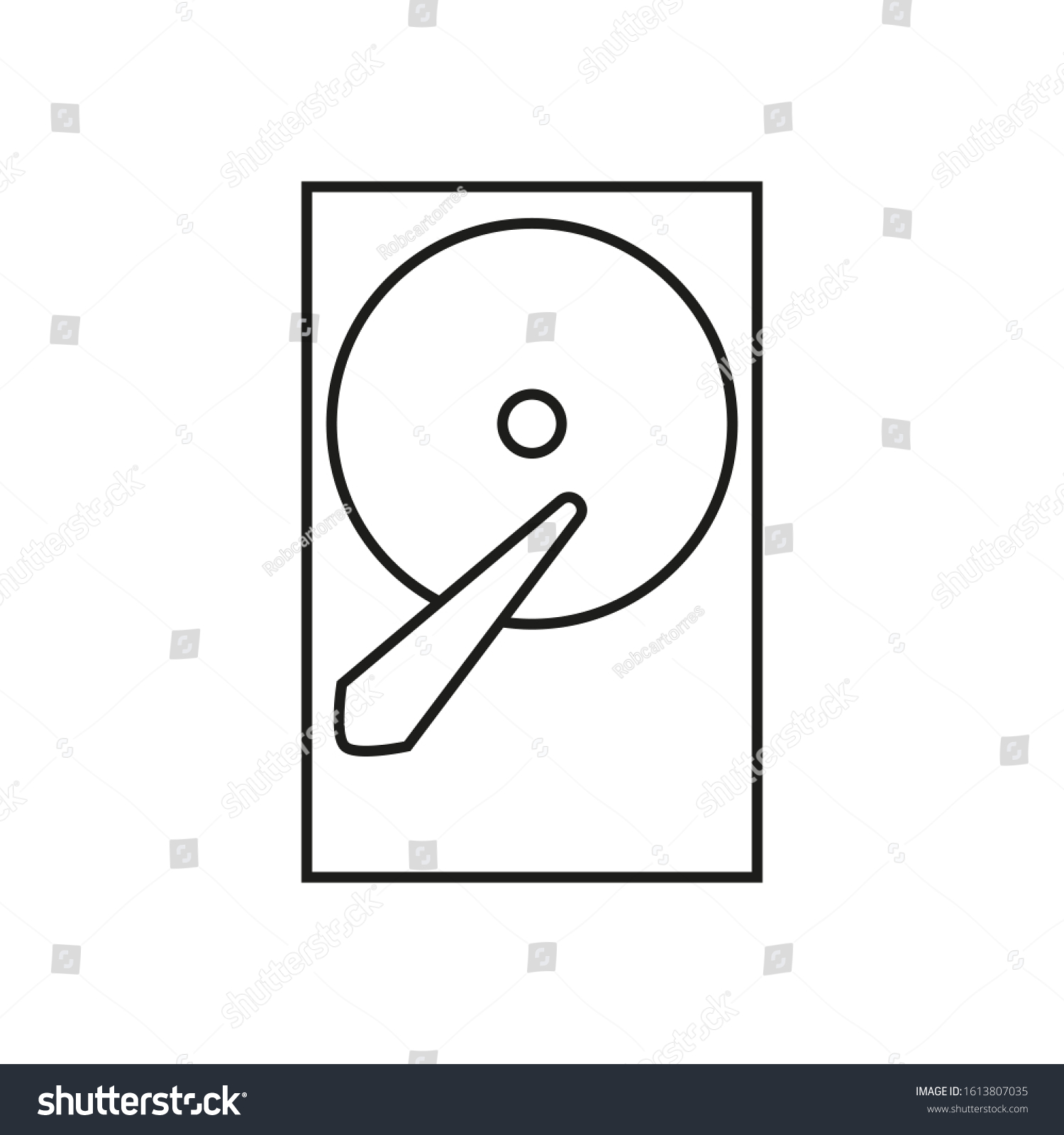 Hard Disk Shaped Vector Icon Stock Vector (Royalty Free) 1613807035 ...