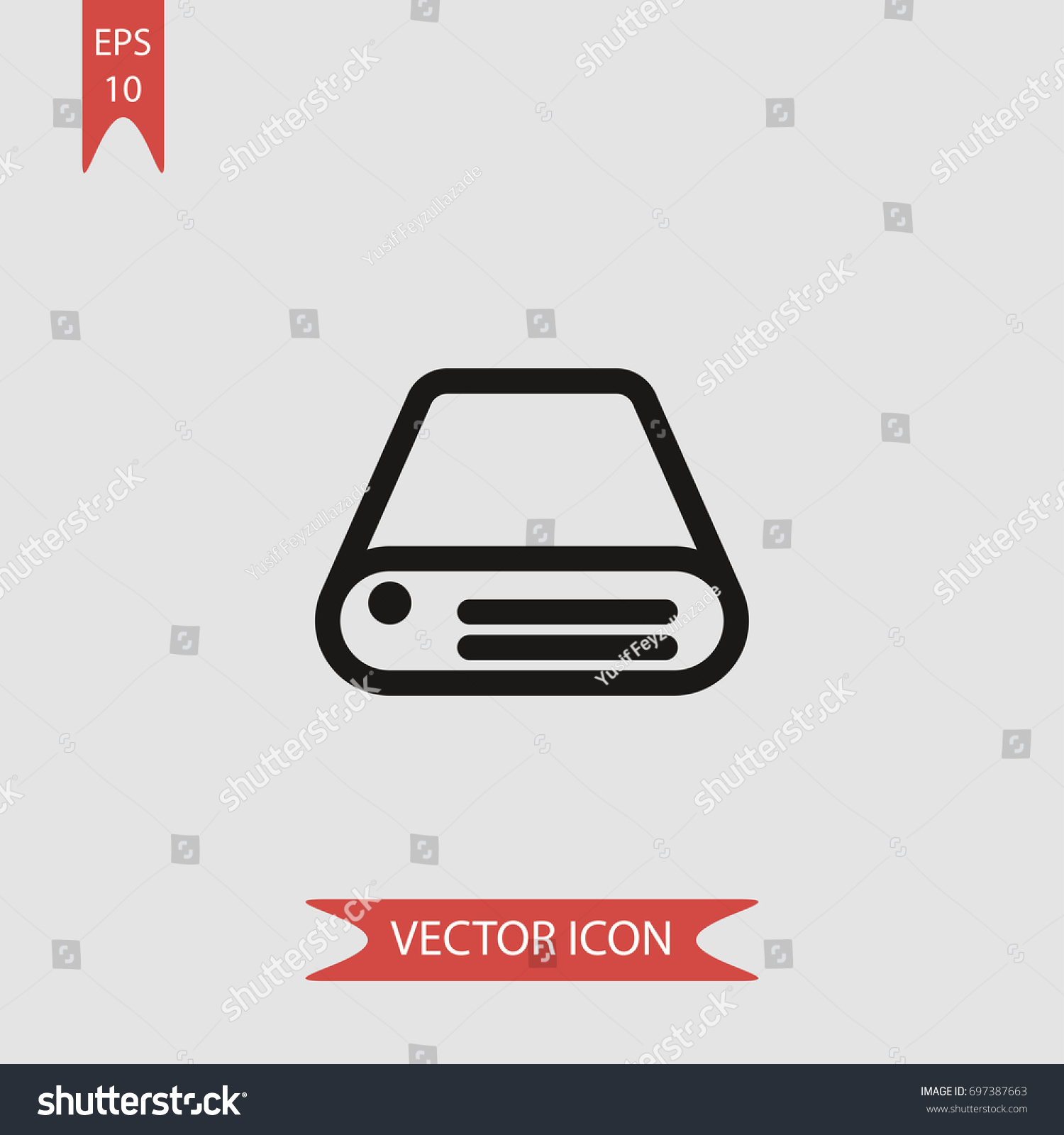 Hard Drive Vector Icon Illustration Symbol Stock Vector (Royalty Free ...