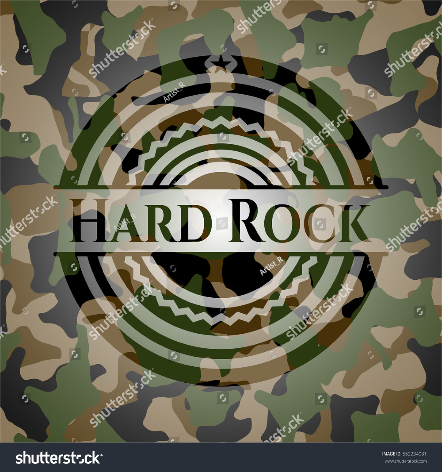Hard Rock On Camouflage Pattern Stock Vector (Royalty Free) 552234031 ...