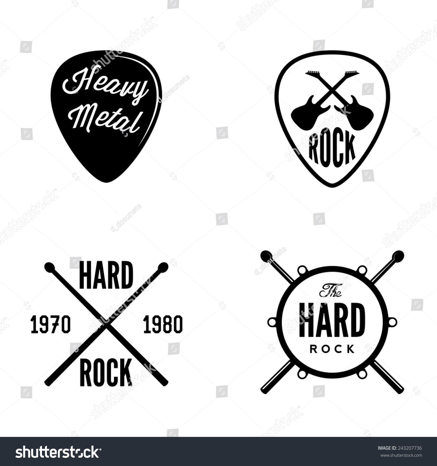 Hard Rock Retro Emblem Stock Vector 243207736 - Shutterstock