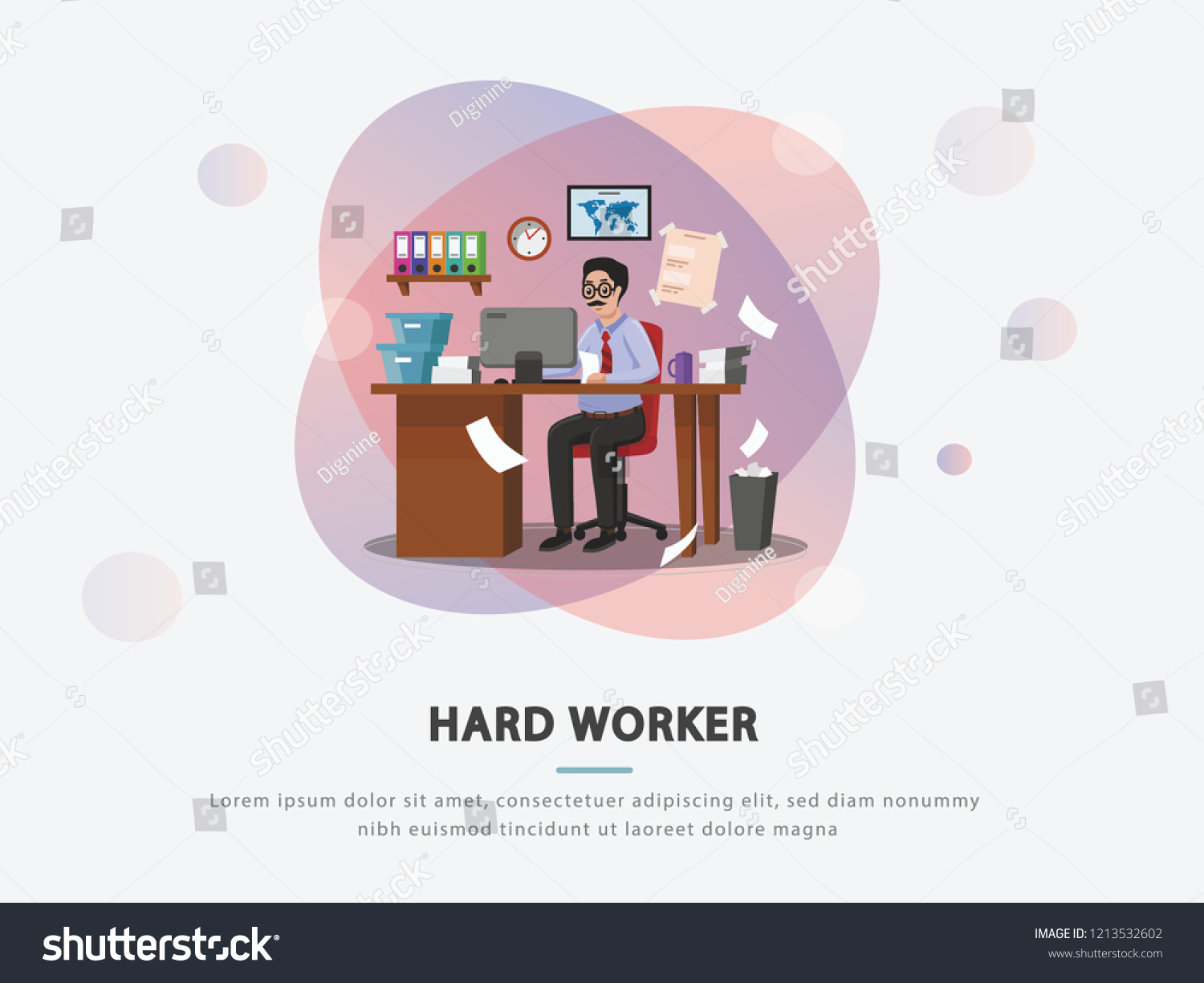 Hard Worker Illustration Stock Vector (Royalty Free) 1213532602 ...