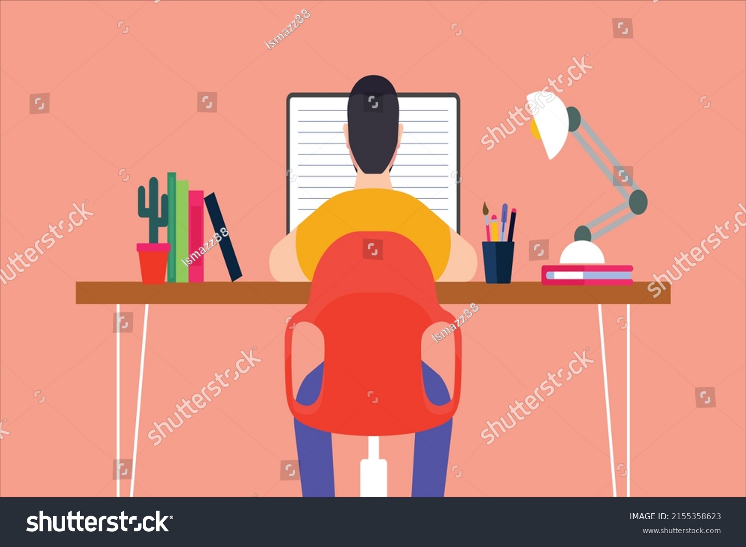 Hard Working Man Vector Illustration Stock Vector (Royalty Free ...