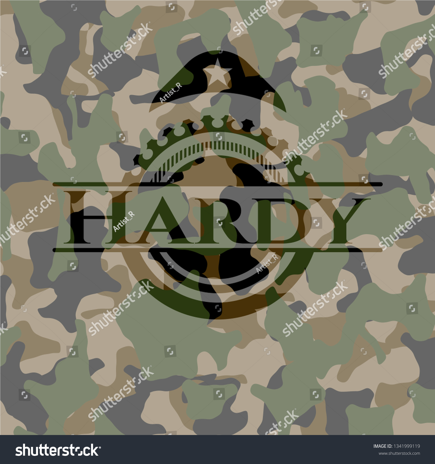 Hardy Camouflaged Emblem Stock Vector (Royalty Free) 1341999119 ...