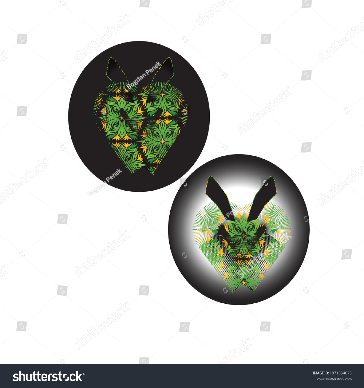 Hare Emblem Mad Hare On White Stock Vector (Royalty Free) 1871334073 ...