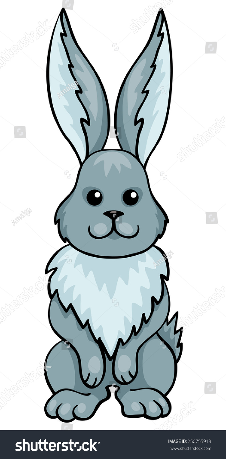 Hare Isolated On White Vector Cartoon Stock Vector (Royalty Free ...