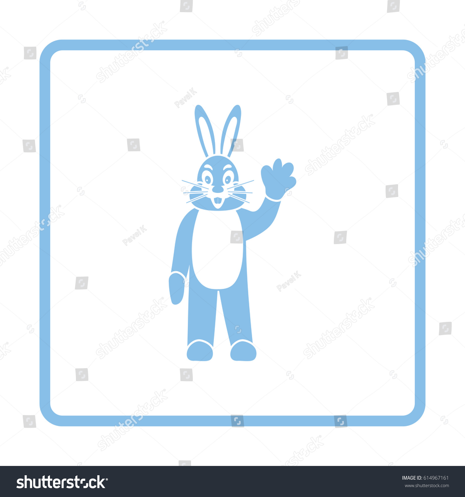 Hare Puppet Doll Icon Blue Frame Stock Vector (Royalty Free) 614967161 ...