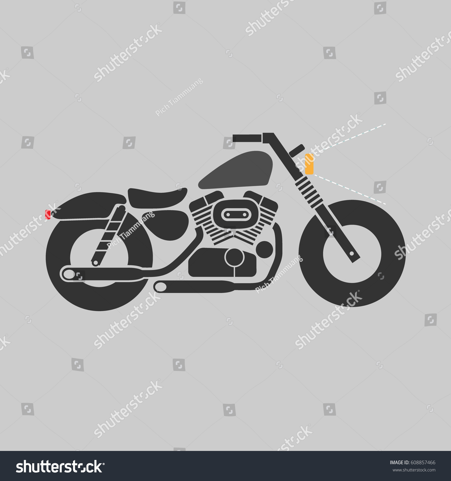 Harley Davidson Motorcycle Vector Blackillustration Stock Vector ...