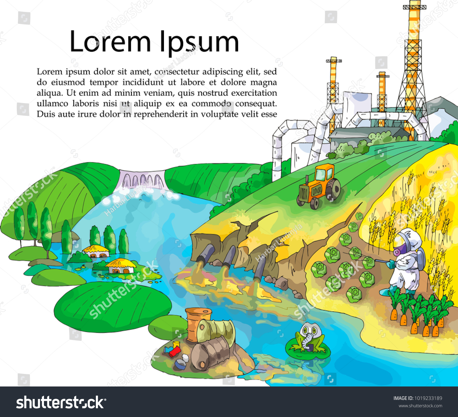 Harmful Influence On Environment Drawing By: vetor stock (livre de ...