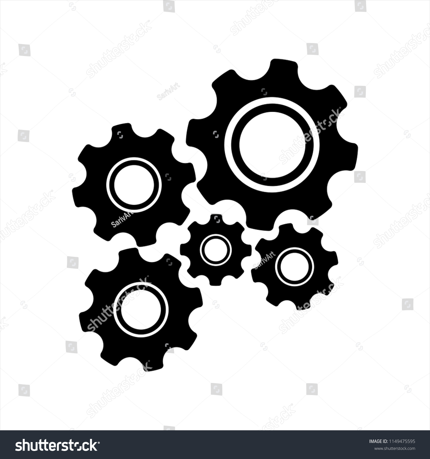 Harmonic Gear Process Icon Stock Vector (Royalty Free) 1149475595