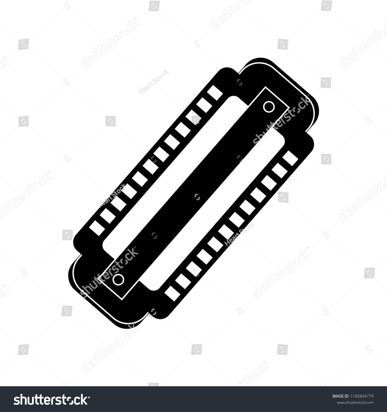 Harmonica Icon Vector Icon Simple Element Stock Vector (Royalty Free ...