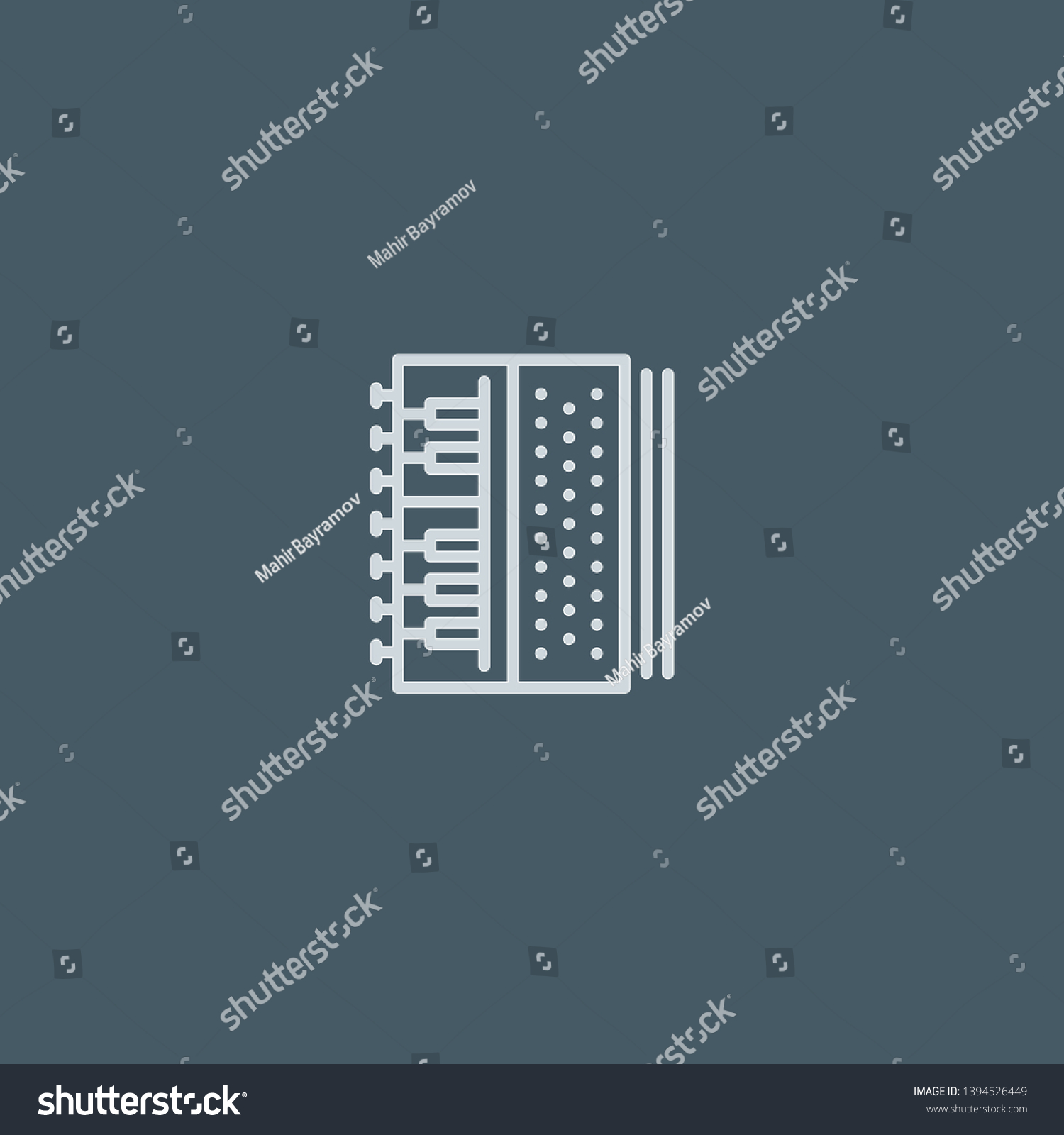 Harmonium Vector Icon Harmonium Concept Stroke: เวกเตอร์สต็อก (ปลอดค่า ...