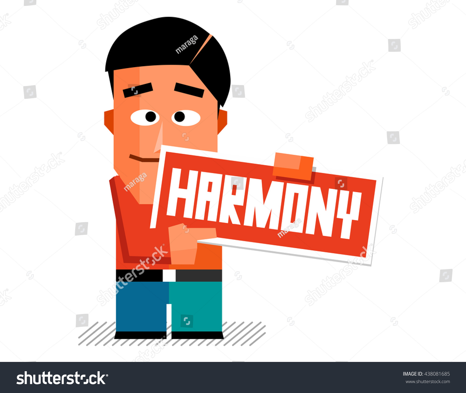 Harmony Life Flat Vector Illustration Stock Vector (Royalty Free) 438081685