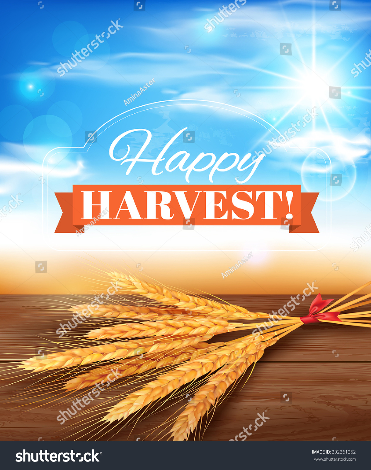 Harvest Time Poster Design Vector Illustration: เวกเตอร์สต็อก (ปลอดค่า ...