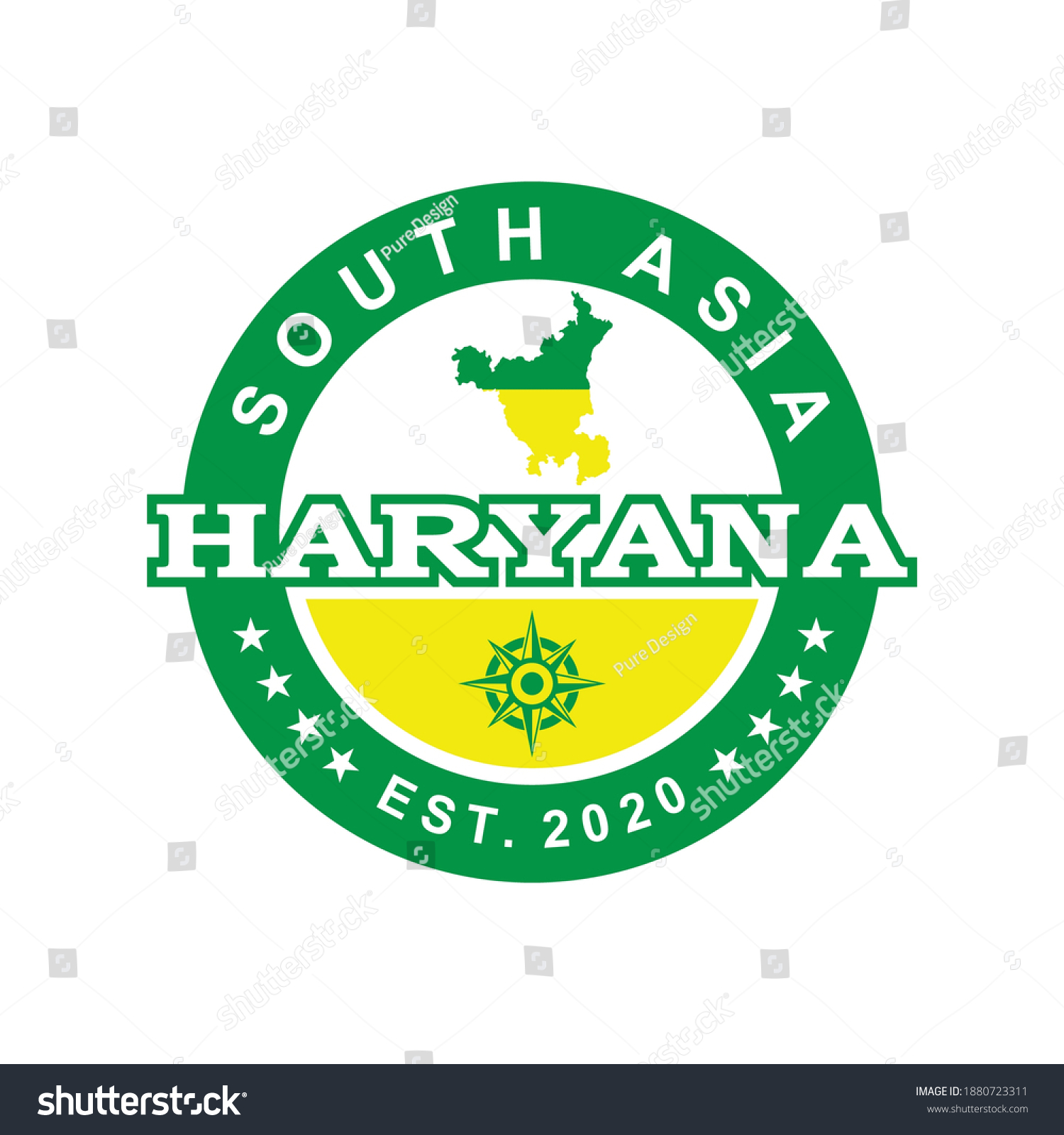 Haryana Map Vector India Logo Stock Vector (Royalty Free) 1880723311 ...