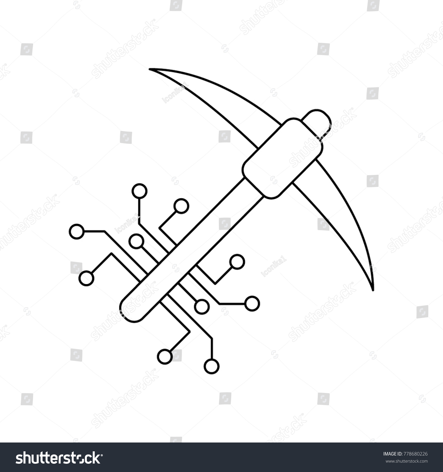 Hash Power Outline Icon: vector de stock (libre de regalías) 778680226 ...