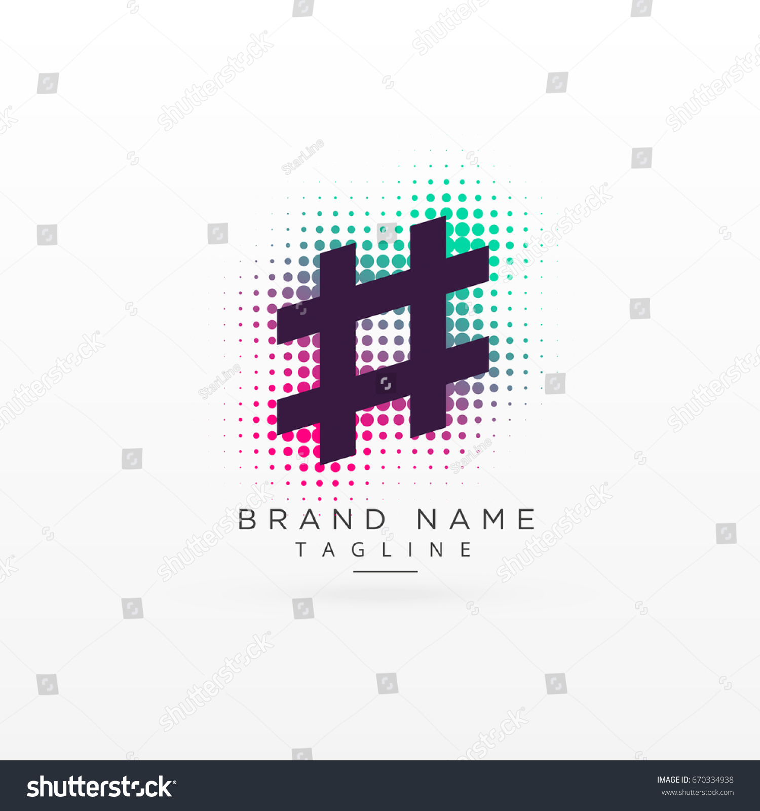 Hash Symbol Logo Concept Design Stock Vector (Royalty Free) 670334938