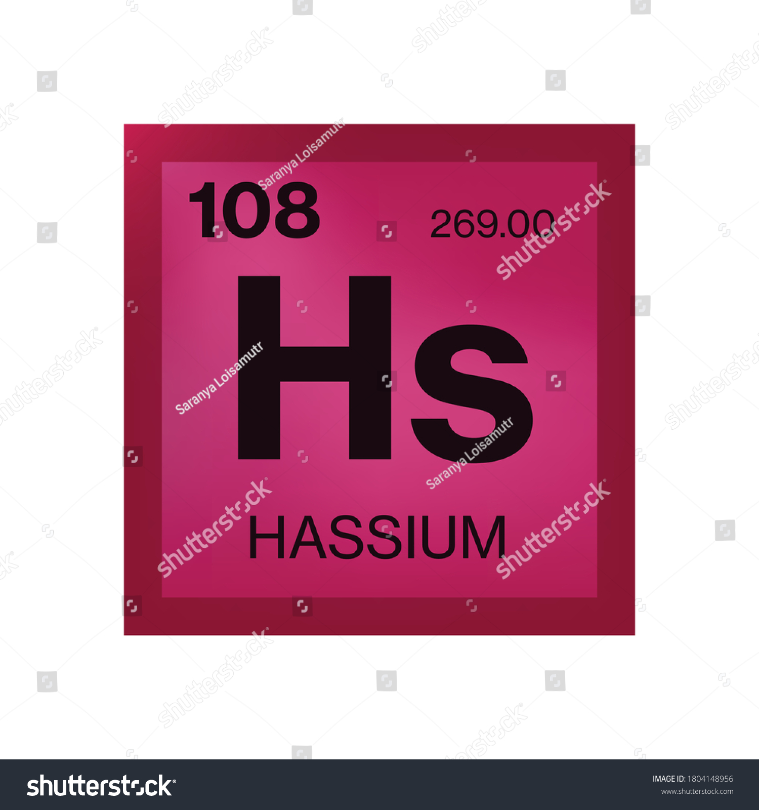 Hassium Element Periodic Table Stock Vector (Royalty Free) 1804148956