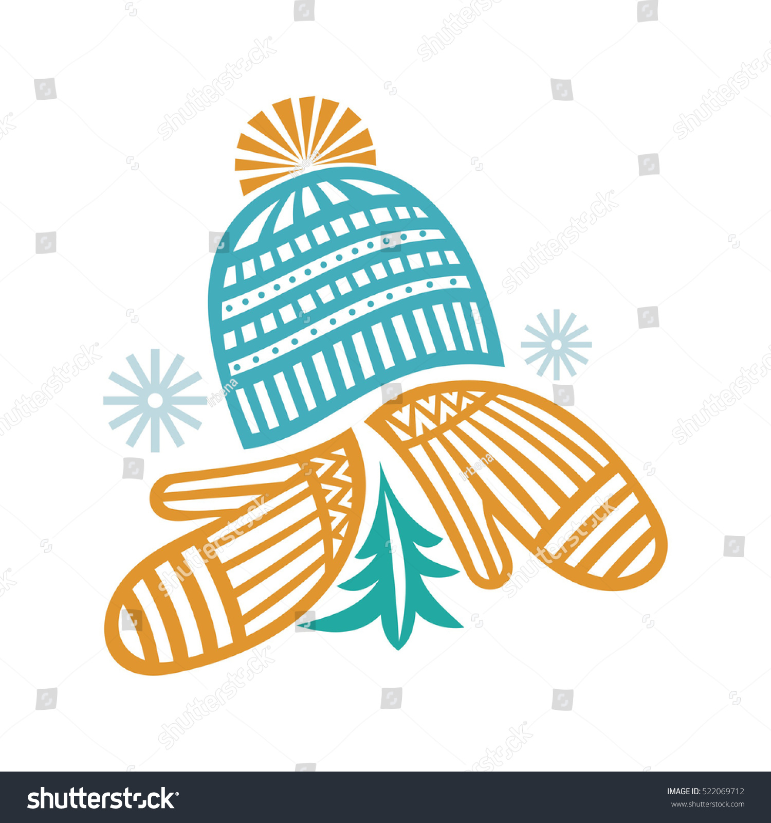Hat Mittens Vector Illustration Stock Vector (Royalty Free) 522069712 ...