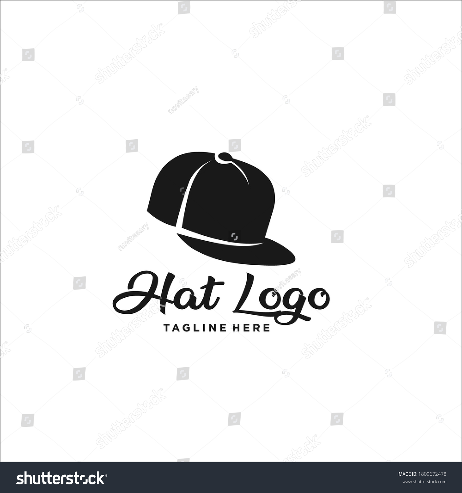 Hat Logo Design Icon Silhouette Vector Stock Vector (Royalty Free ...