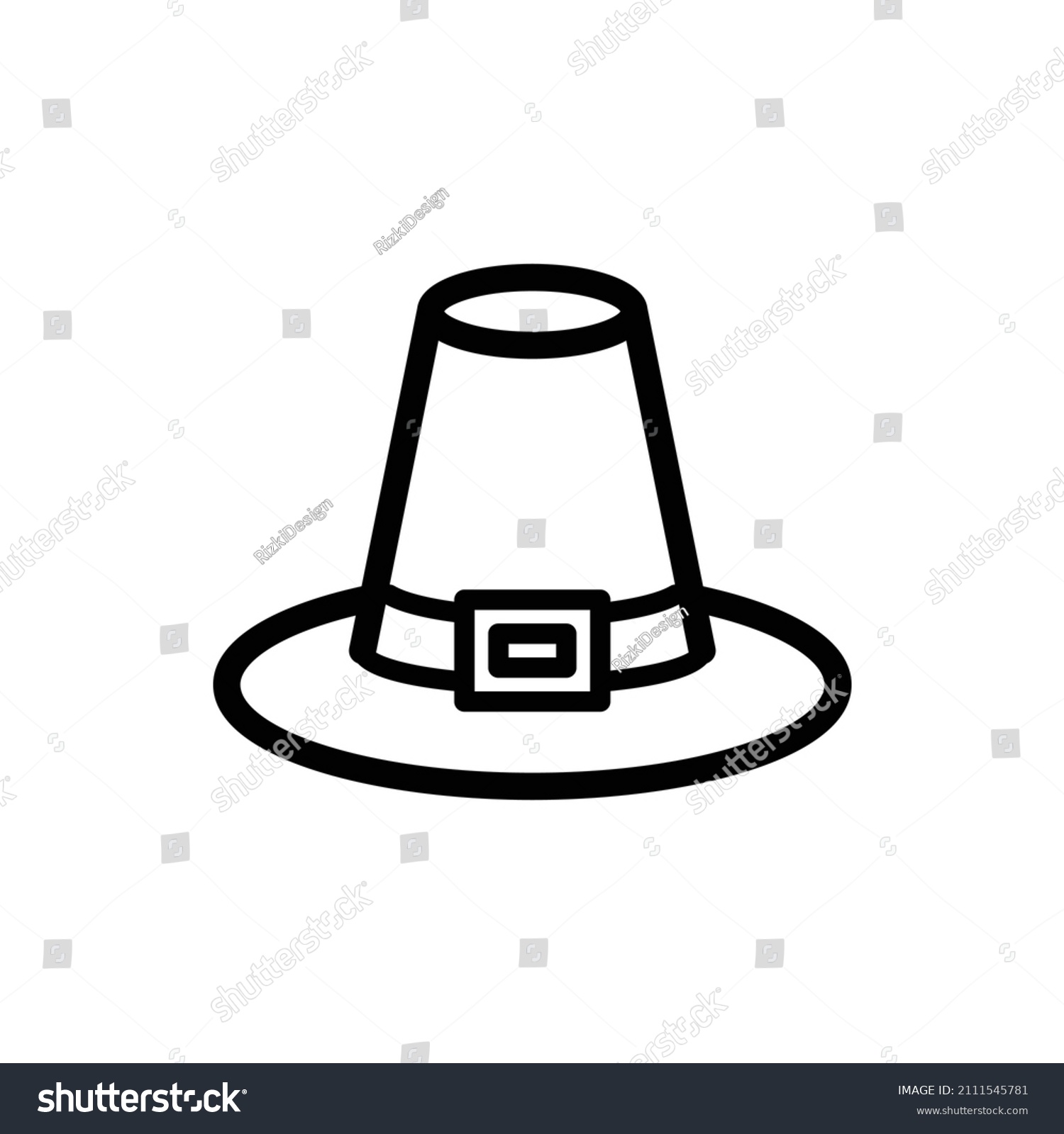 Hat Outline Icon Hat Icon Stock Vector (Royalty Free) 2111545781 ...