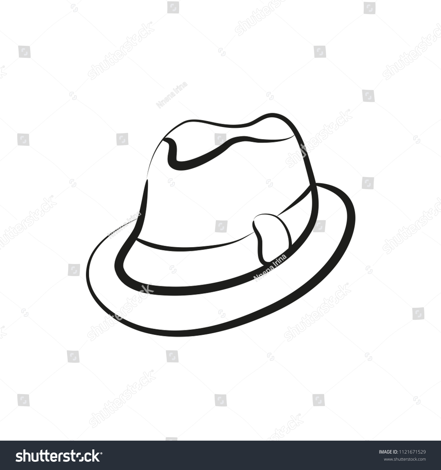 Hat Sketch Vector Illustration Isolated On Stock Vector (Royalty Free ...