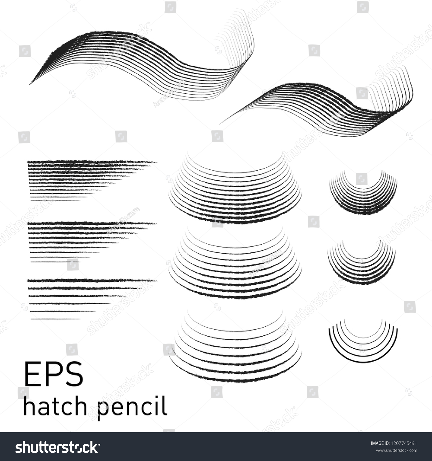 Hatch Pencil Hand Drawing Stock Vector (Royalty Free) 1207745491 ...
