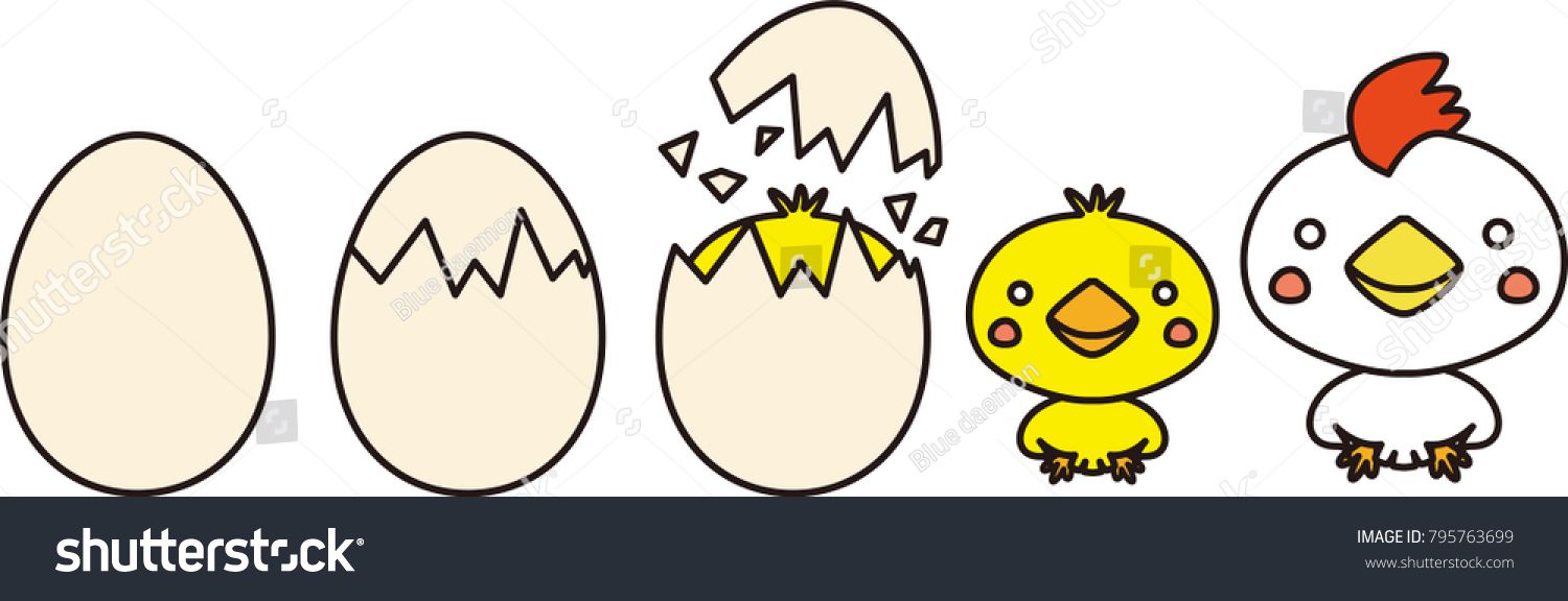 Hatching Chickenseps This Vector Illustration: vector de stock (libre ...