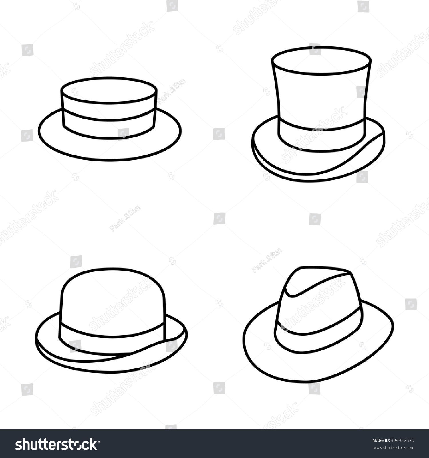 Hats Vector Icons Stock Vector (Royalty Free) 399922570