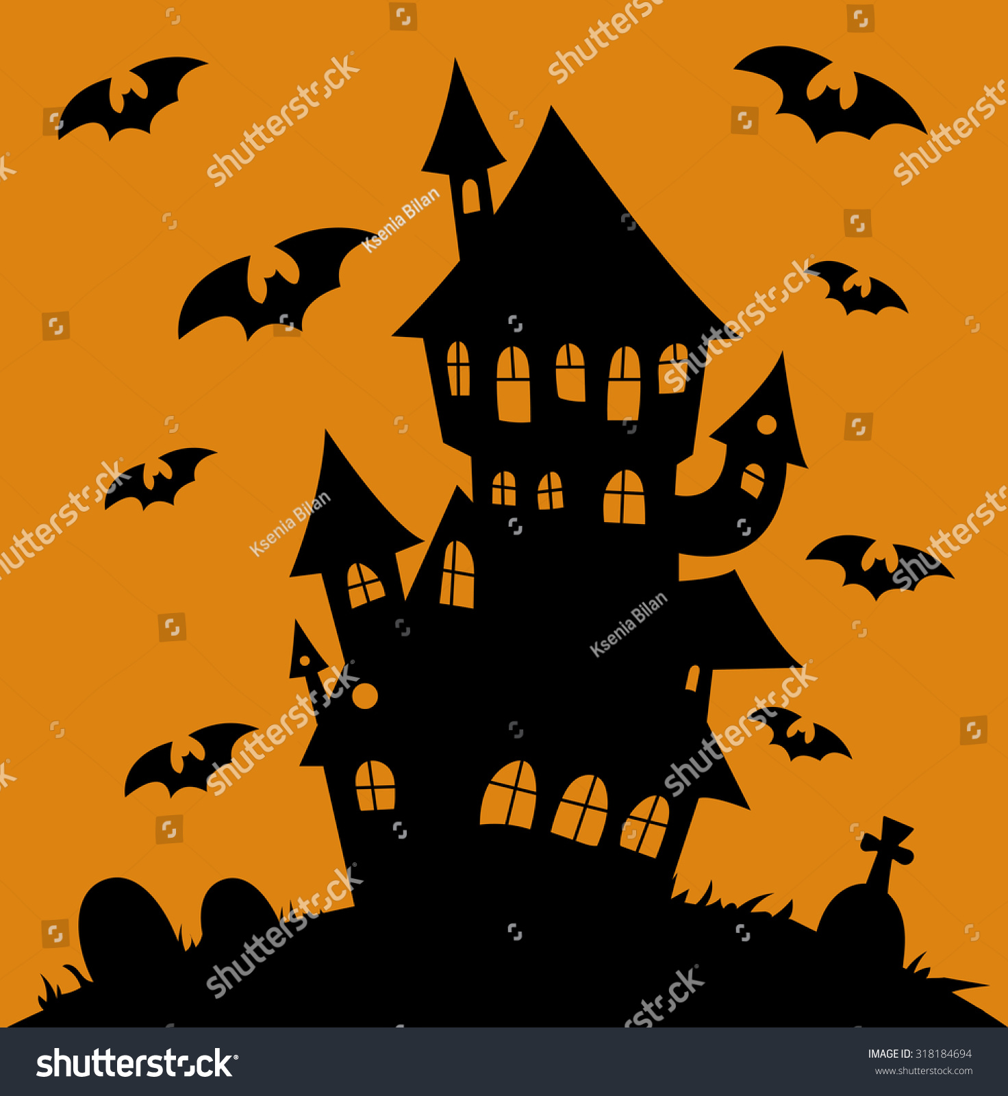 Haunted House Vector Stock Vector (Royalty Free) 318184694