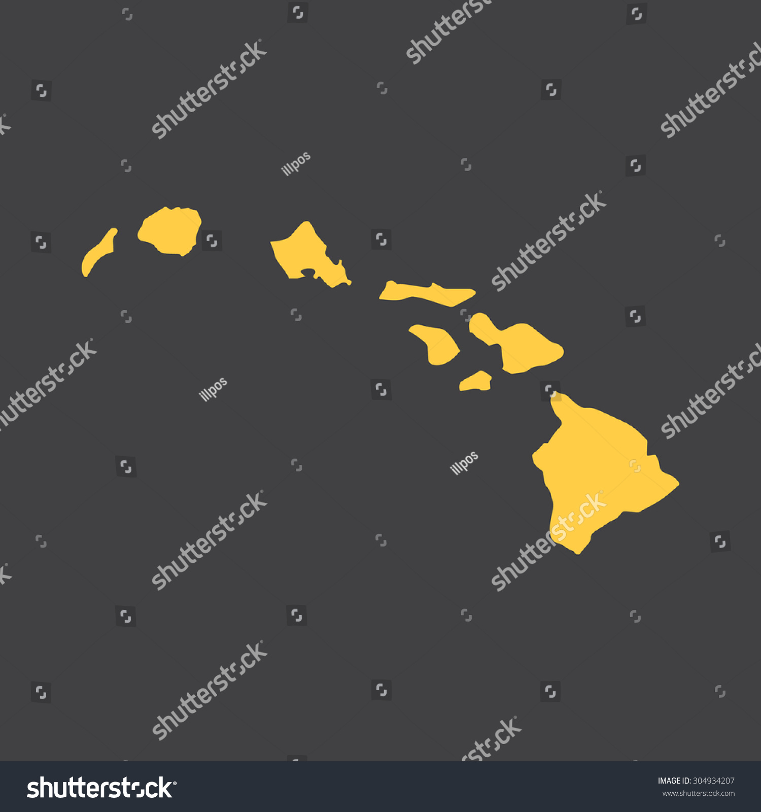 「Hawaii Bordermap Vector Illustration Eps8」のベクター画像素材（ロイヤリティフリー ...
