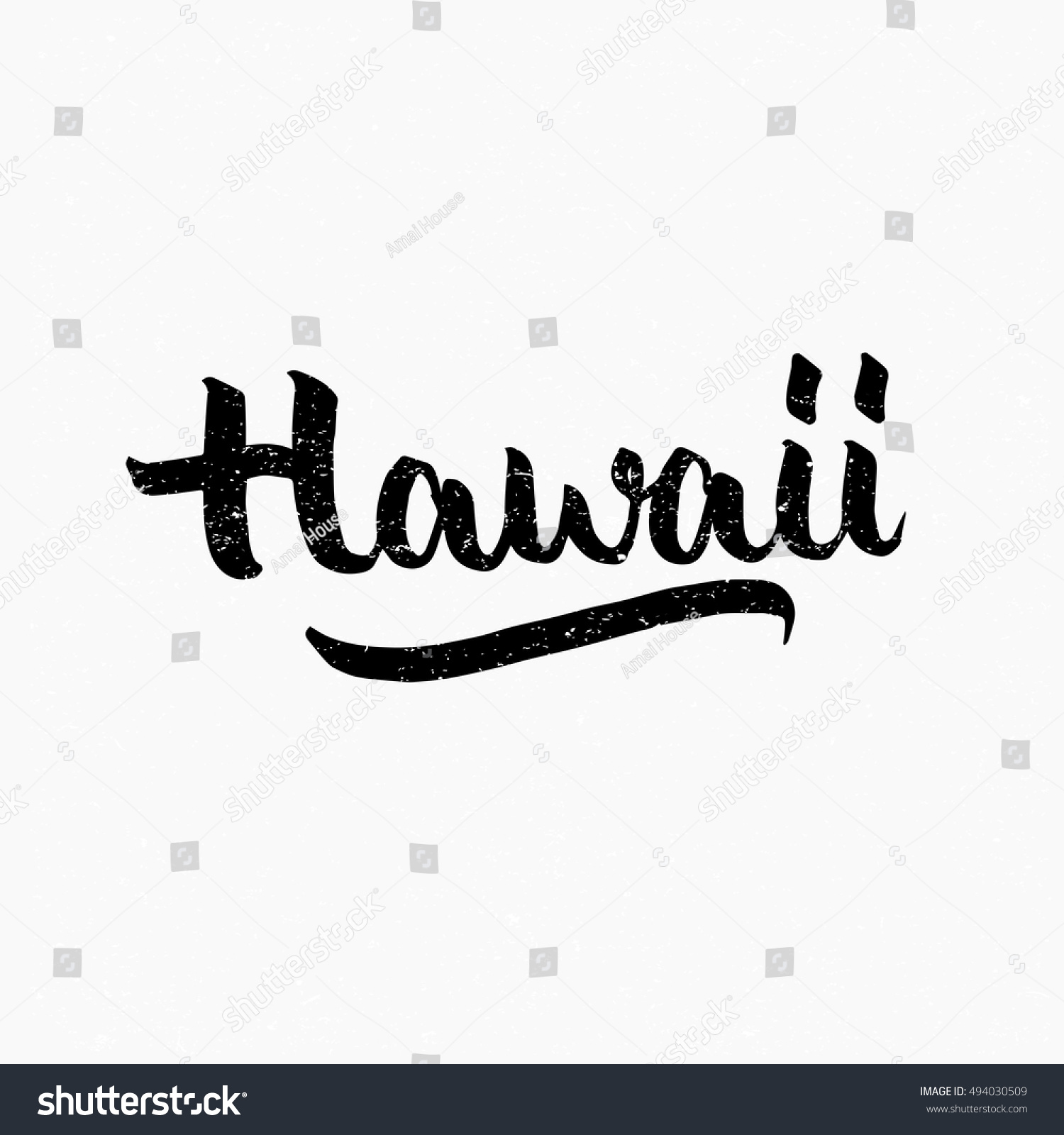 Hawaii Ink Hand Lettering Modern Brush Vector De Stock Libre De
