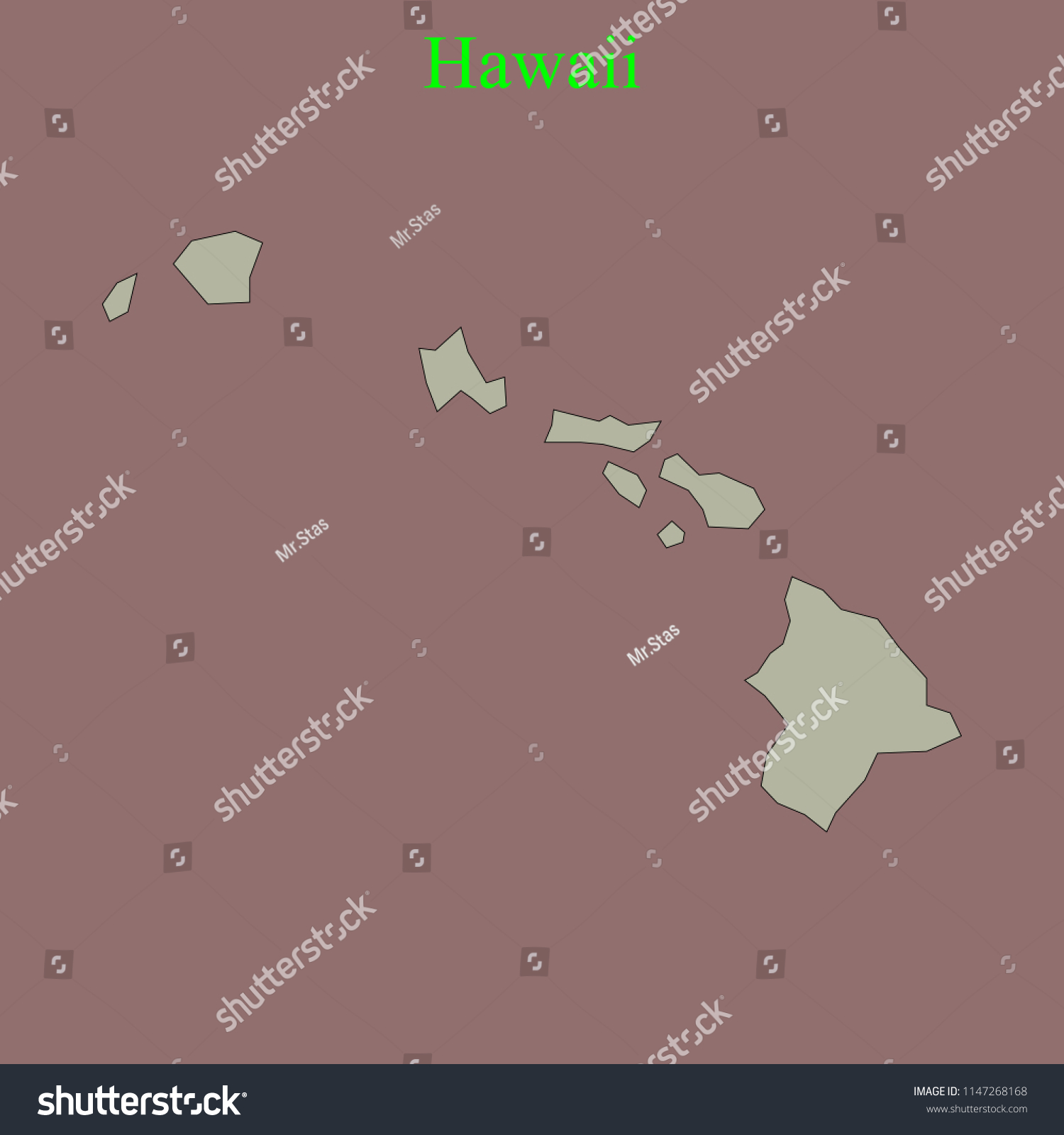 Hawaii Outline Vector Stock Vector (Royalty Free) 1147268168 | Shutterstock