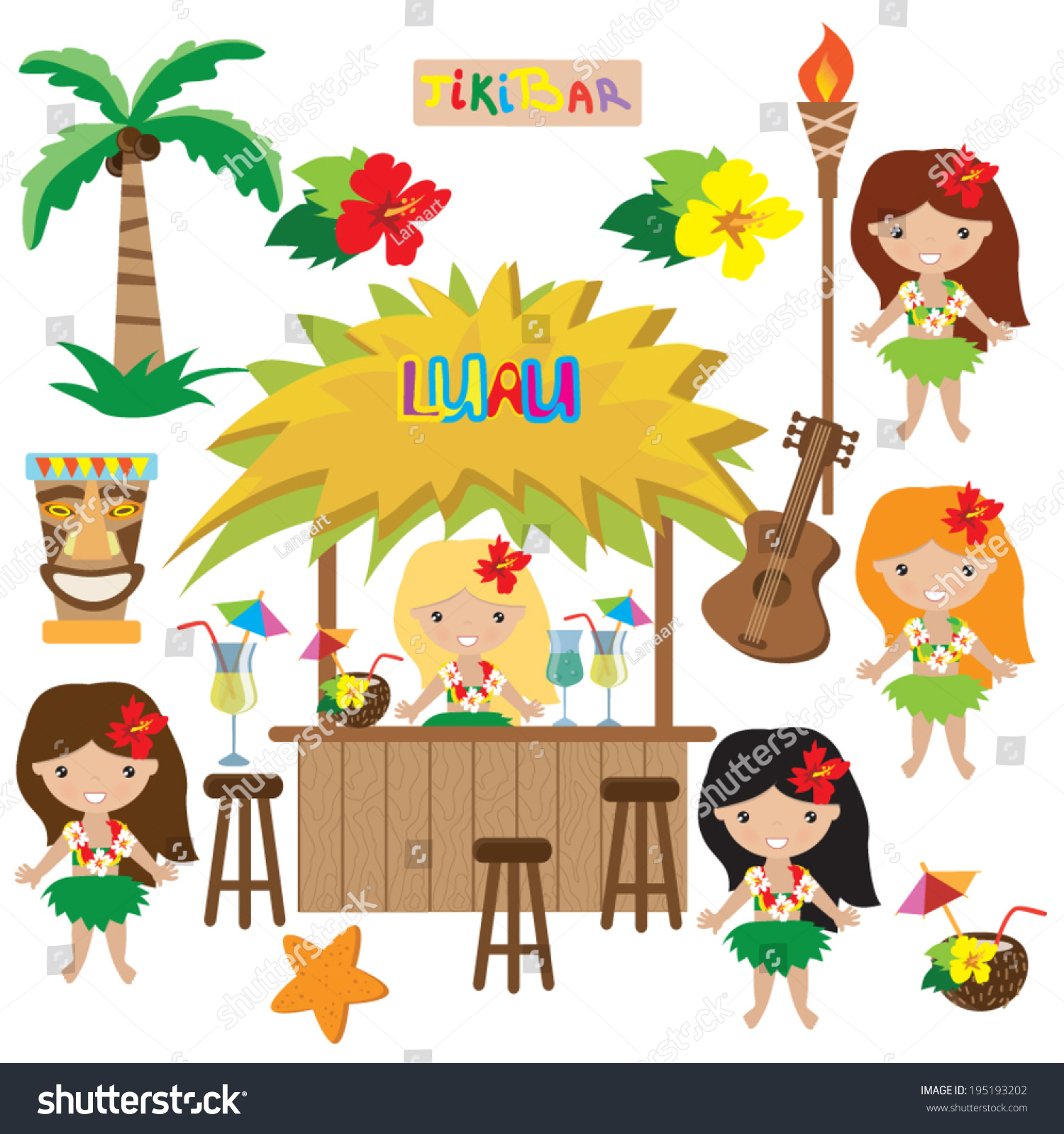 Hawaii Vector Illustration: เวกเตอร์สต็อก (ปลอดค่าลิขสิทธิ์) 195193202 ...