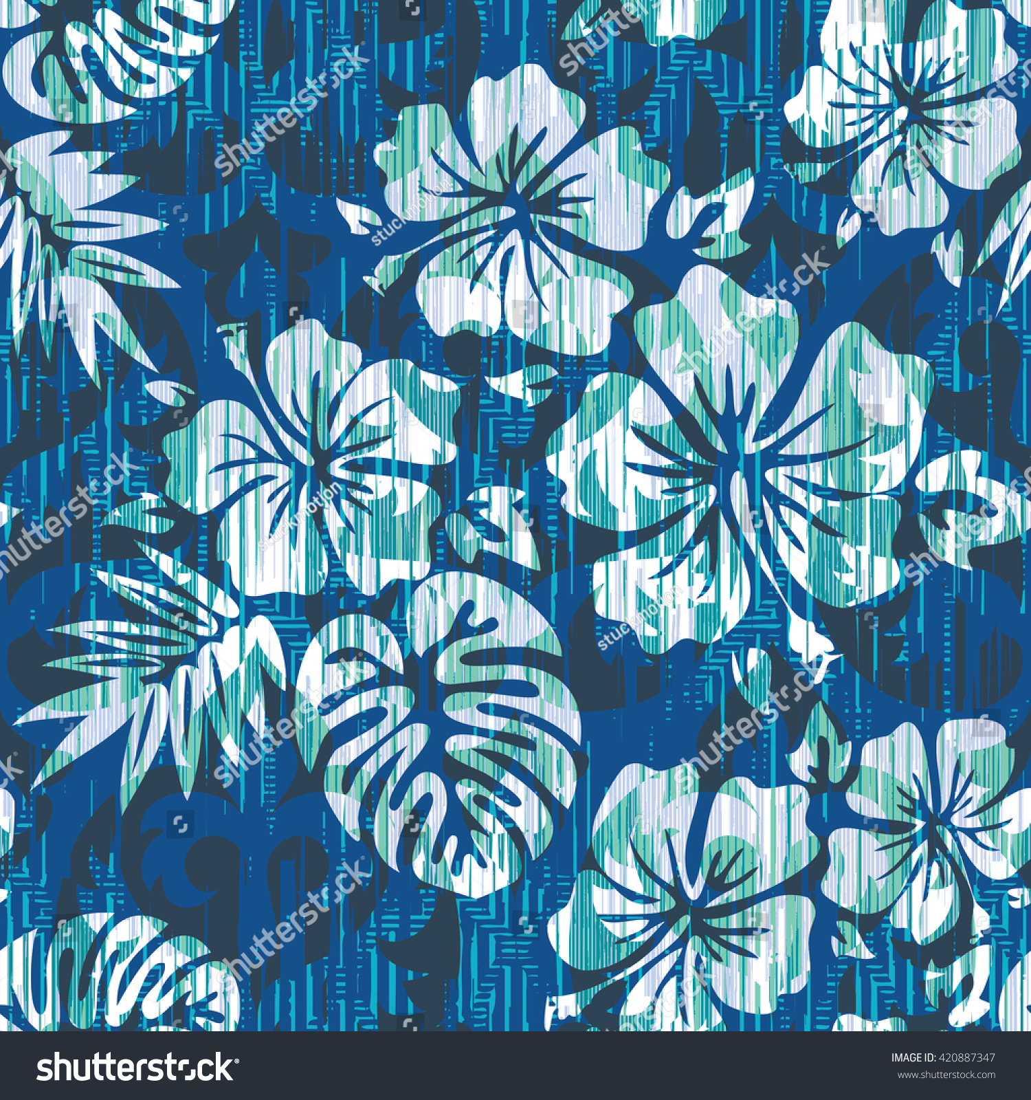 Hawaiian Pattern Seamless Background Tile Stock Vector 420887347 ...