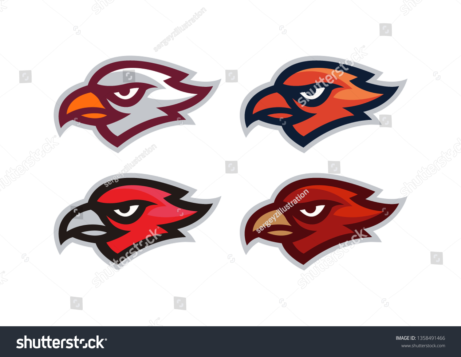 Hawk Head Mascot Vector Logo Eps10 Stock Vector (Royalty Free) 1358491466