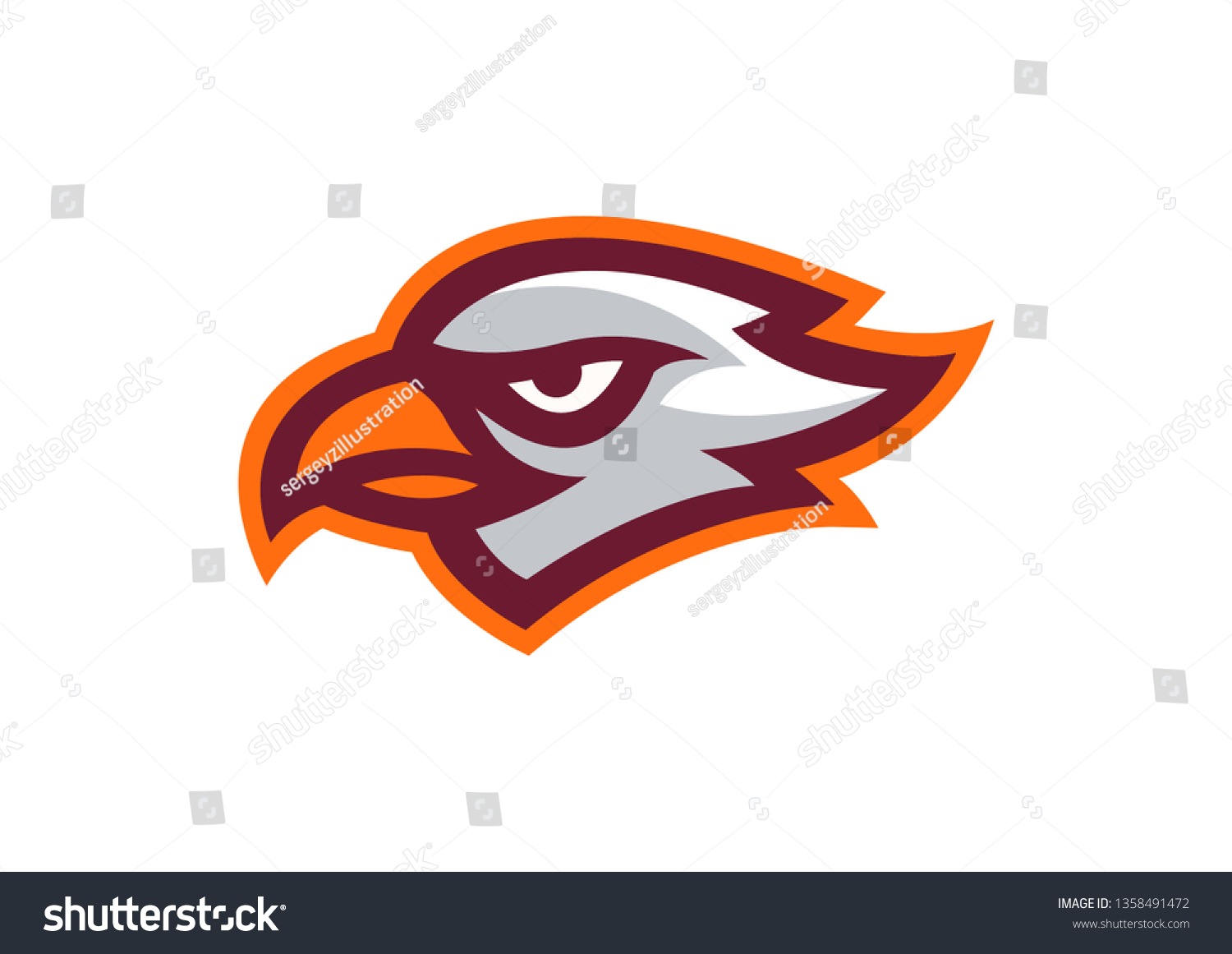 Vektor Stok Hawk Head Mascot Vector Logo Eps10 (Tanpa Royalti ...