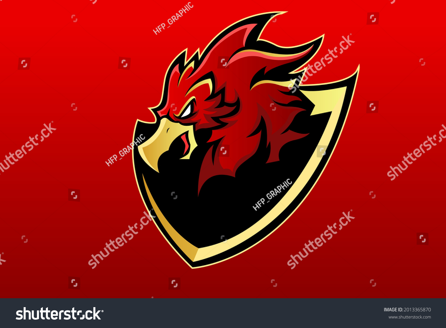 Hawk Mascot Logo Vector Illustration Stock Vector (Royalty Free) 2013365870
