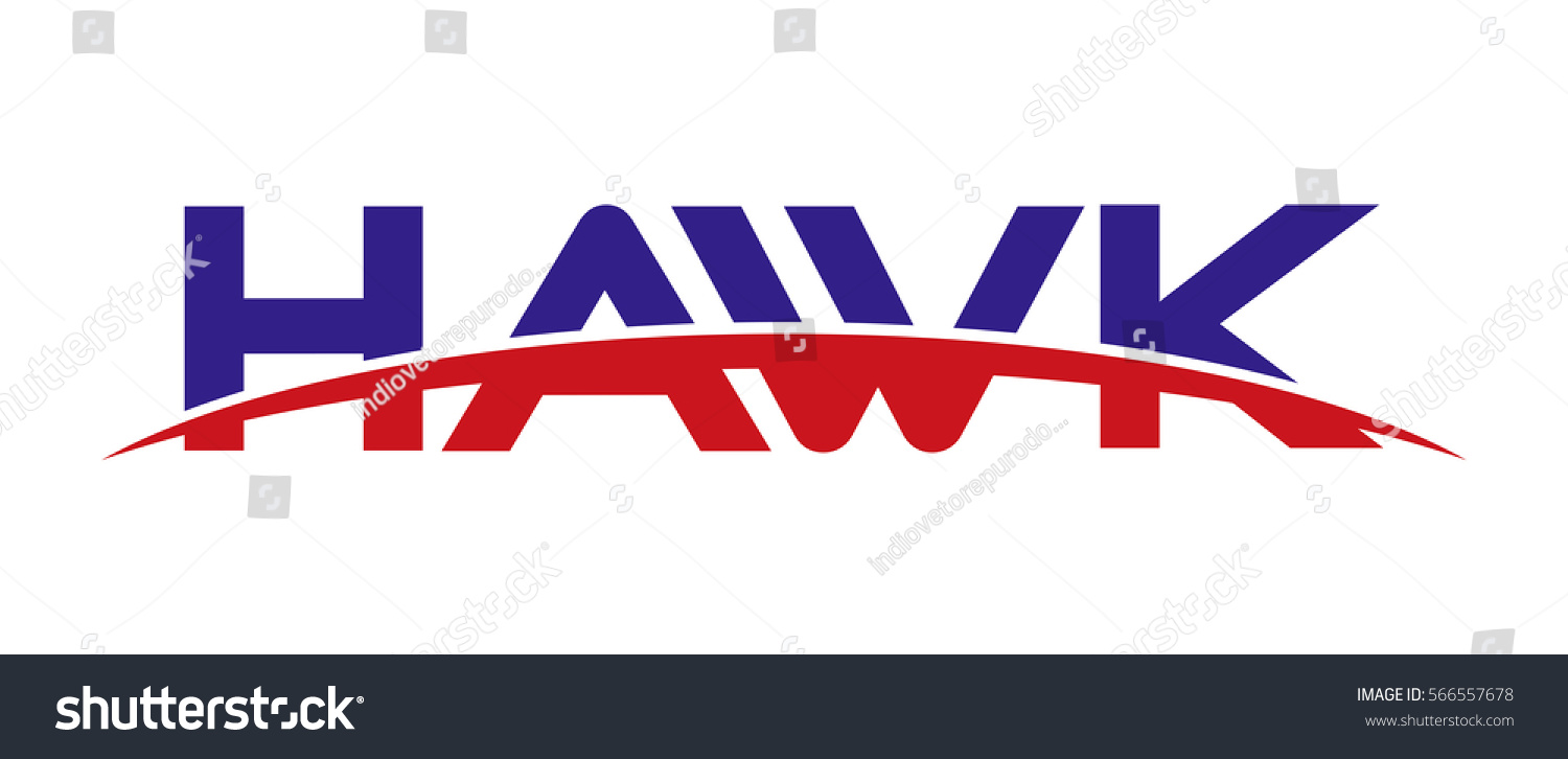 Hawk Text Letter Logo Design Template Stock Vector (Royalty Free ...