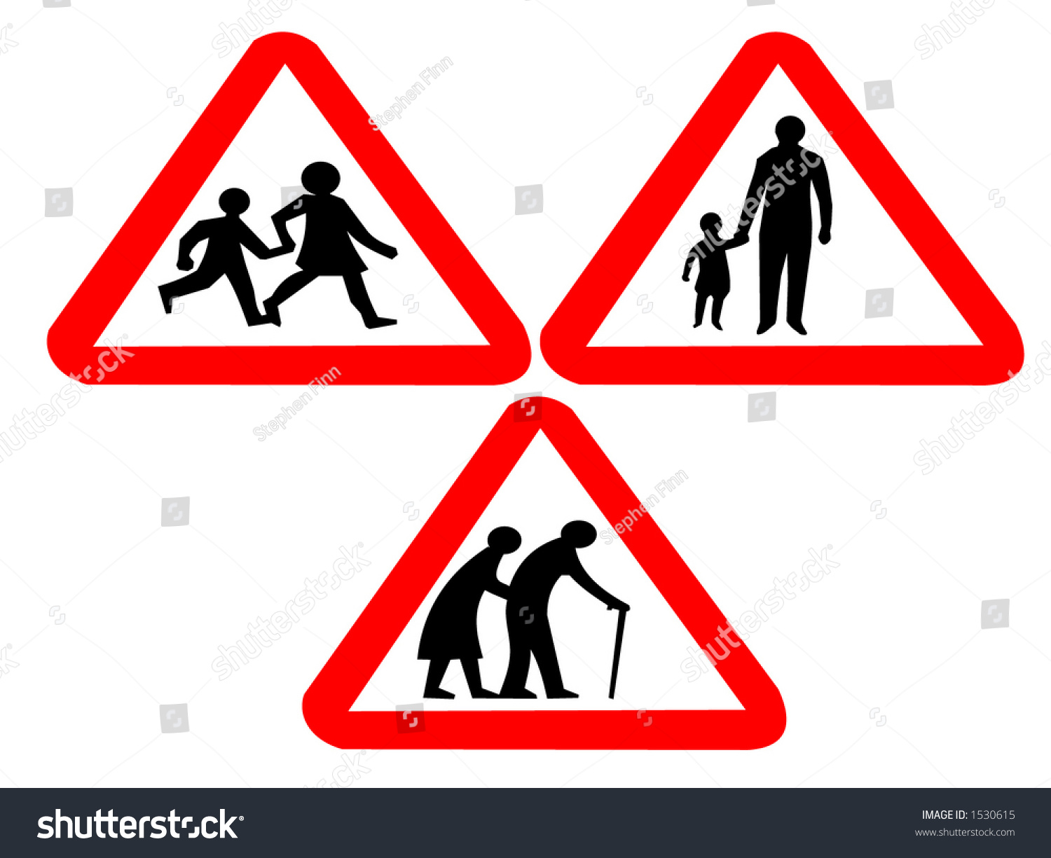 Hazard Road Signs: เวกเตอร์สต็อก (ปลอดค่าลิขสิทธิ์) 1530615