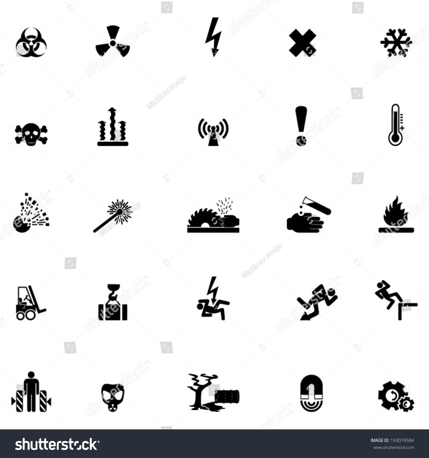 Hazard Warning Symbols Stock Vector (Royalty Free) 193074584