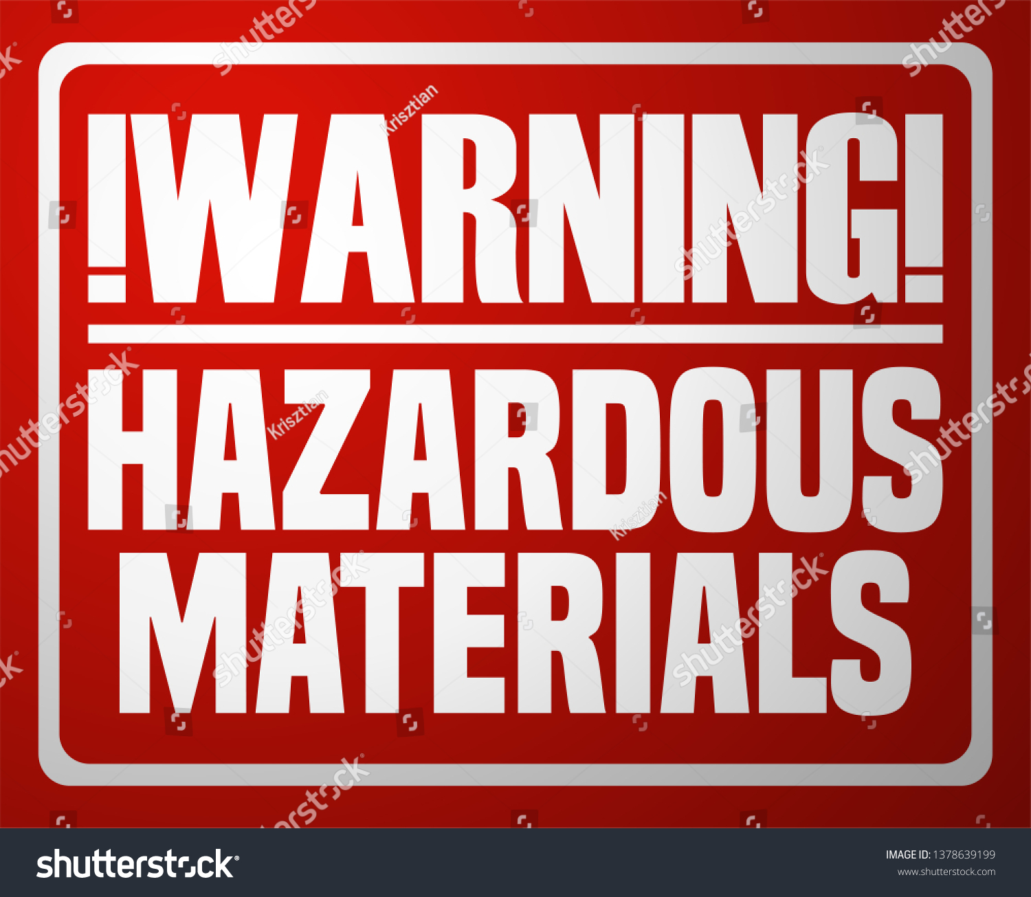 Hazardous Materials Warning Sign Stock Vector (Royalty Free) 1378639199