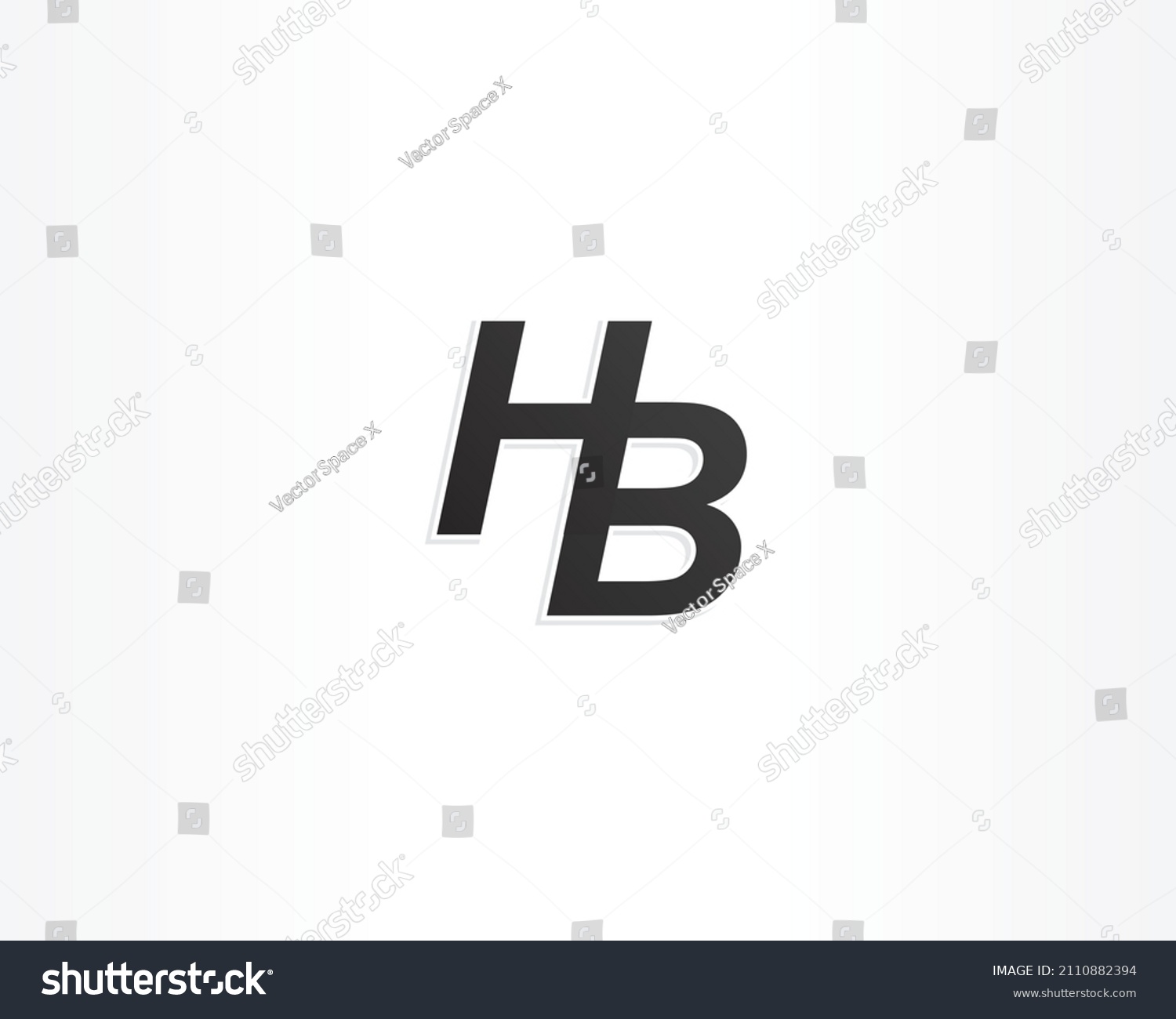 Hb Initial Icon Concept Logo Stock Vector (Royalty Free) 2110882394