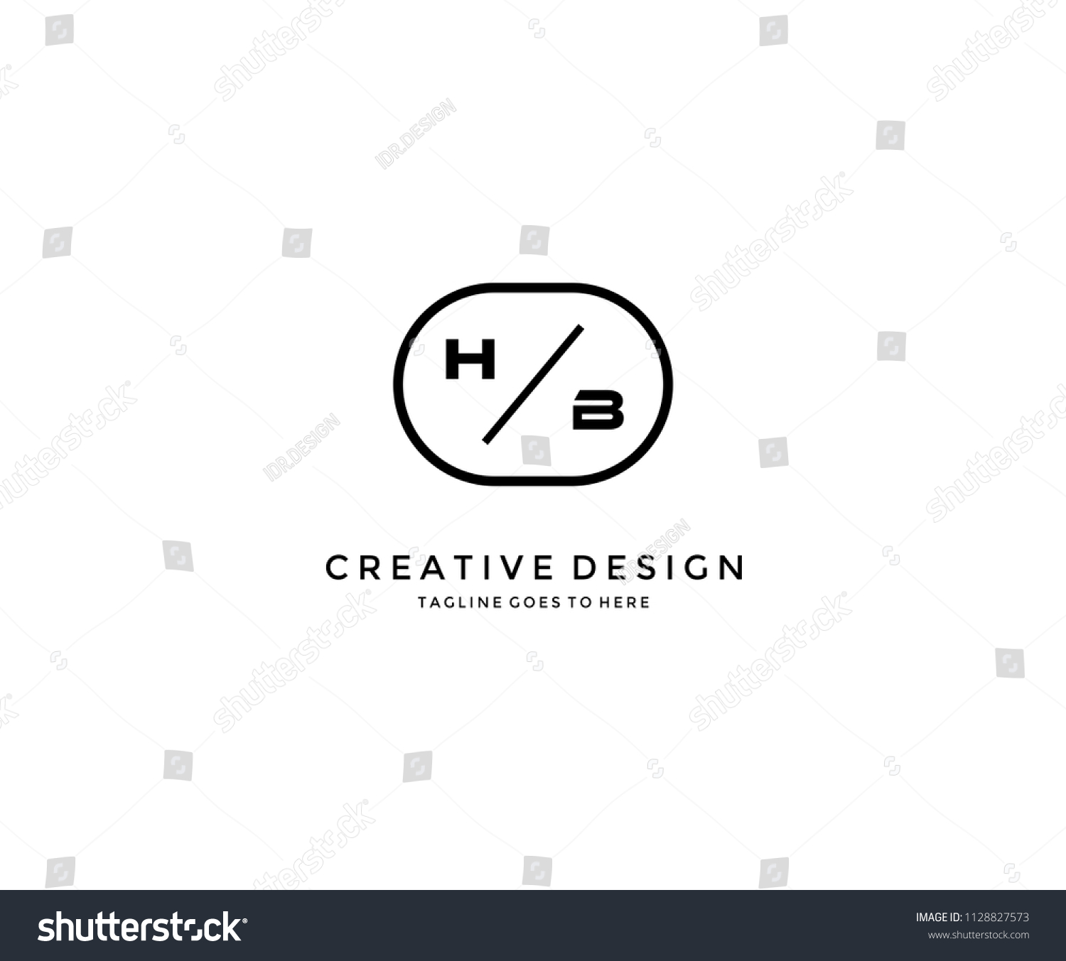 Hb Letter Capsule Shape Logo Design: vector de stock (libre de regalías ...