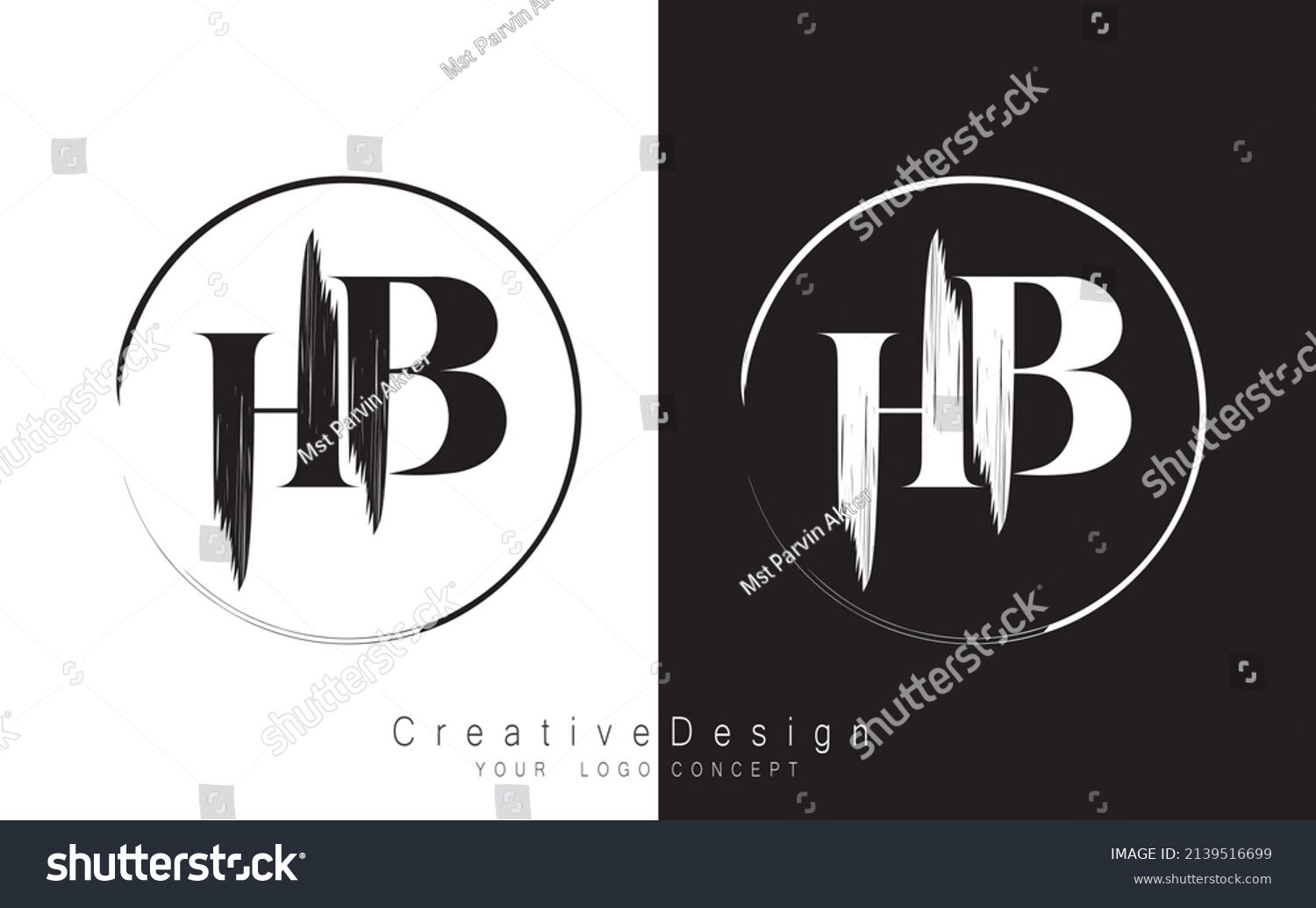 Hb Letter Logo Design Template Vector Stock Vector (Royalty Free ...