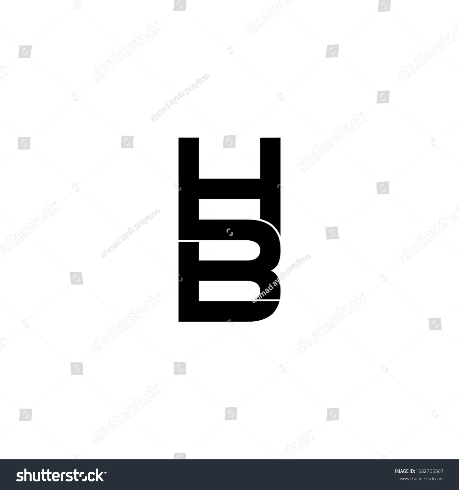 Hb Original Monogram Logo Design Stock Vector (Royalty Free) 1682755567 ...